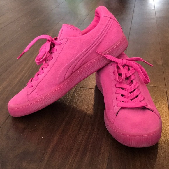 Puma | Shoes | Hot Pink Puma Suede Shoes | Poshmark